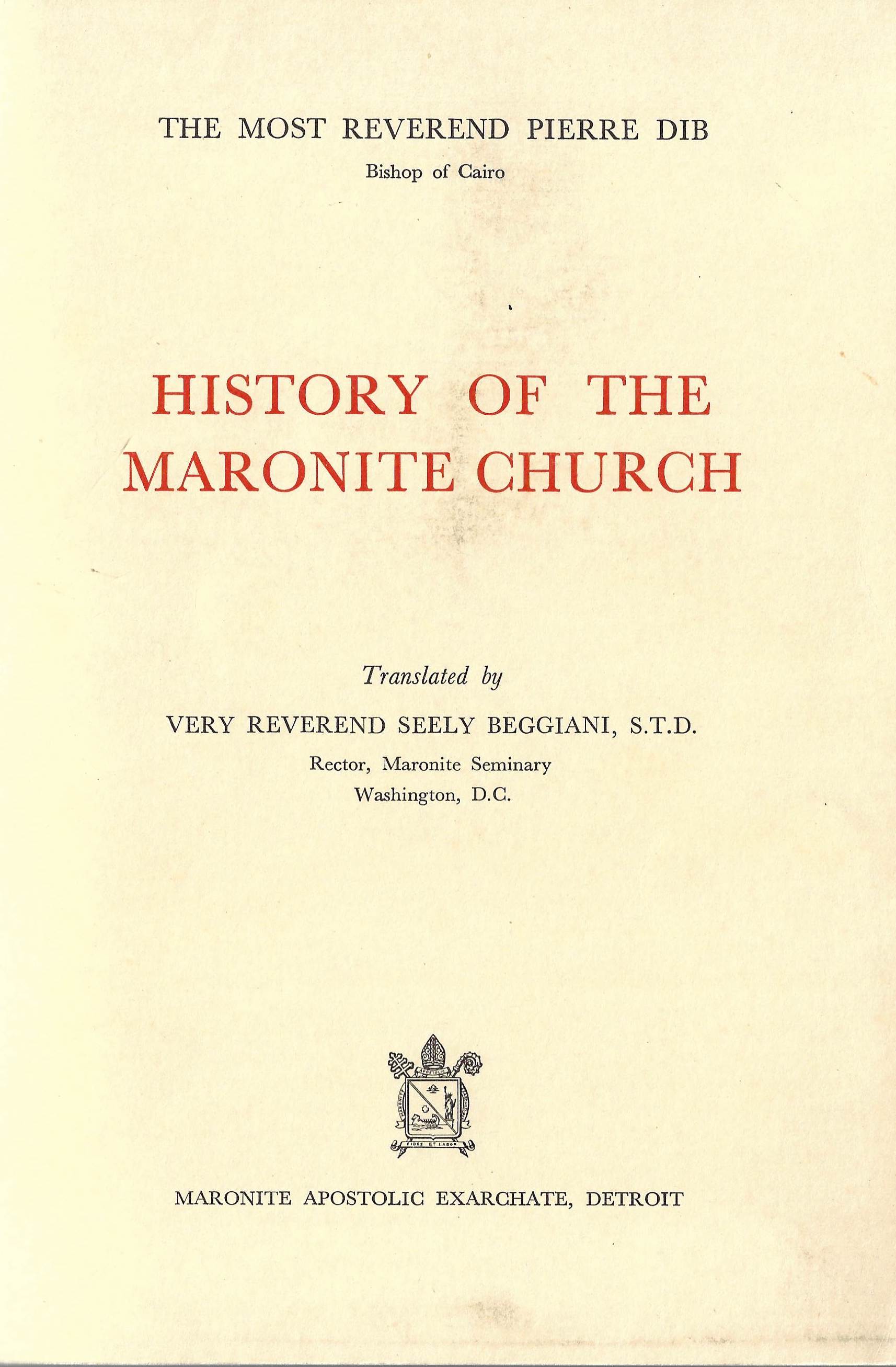 History of the Maronite Church – The Hidden Pearl Press